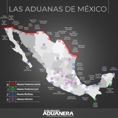 Aduanas en México - Principales Aduanas - Ubicación