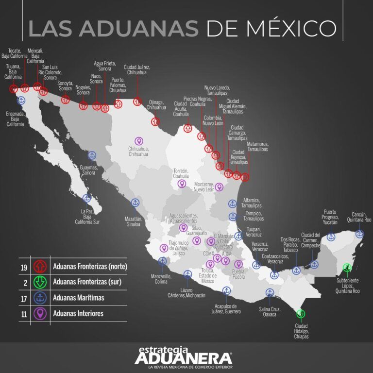Aduanas en México - Principales Aduanas - Ubicación